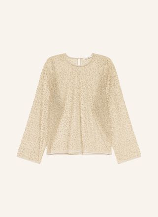Sams&oslash;e & Sams&oslash;e Sams&oslash;e Sams&oslash;e Blusenshirt Samally Aus Mesh Mit Schmuckperlen Und Pailletten grau