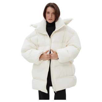 Estro & Luminara Gesteppte Oversized Pufferjacke - - Jackets - Damen - Beige - S