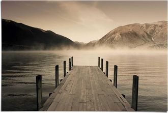 Reinders Poster, Steg, Wohnzimmer, Poster, Wanddeko, Room Decor, 150 gr. gl&auml;nzend Bilderdruckpapier, Braun, 61 x 91,5cm