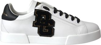 Dolce & Gabbana Wei&szlig;e Leder Low Top Sneakers - - Shoes - Herren - Wei&szlig; - 39 1/2 EU