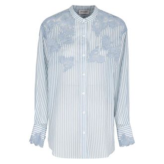 Ermanno Scervino Gestreiftes Spitzenhemd - - Blouses & Shirts - Damen - Blau - M
