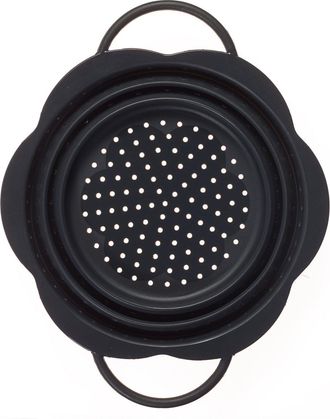Kochblume Faltsieb M | Premium-Silikon | Hitzebeständig | Spülmaschinenfest | Platzsparend | Farbe: anthrazit