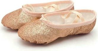 Generic GLDFW Chaussons plats à paillettes pour danse, yoga, gym, rose, bleu, rose, rouge, filles, enfants, femmes, enseignants, doré, 40 2/3 EU