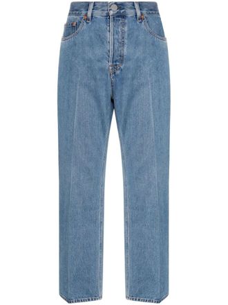 Gucci Tief sitzende Cropped-Jeans - Blau