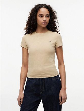 Tommy Hilfiger T-shirt slim &agrave; col ras-du-cou et drapeau