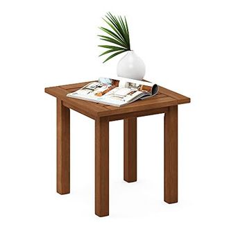 Furinno Tioman Outdoor Beistelltisch aus Teaköl, Natur, 44.45 x 44.96 x 43.94 cm