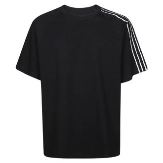 Yohji Yamamoto Homme, Tops, Noir, Taille: XL Raw Edge 3-Stripes Short Sleeve Tee