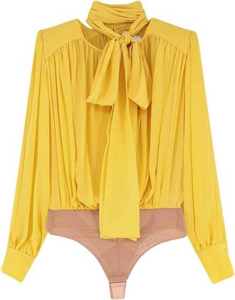 Elisabetta Franchi Top - Jaune Clair
