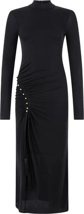 Roberto Cavalli Gathered-detail High-neck Midi Dress