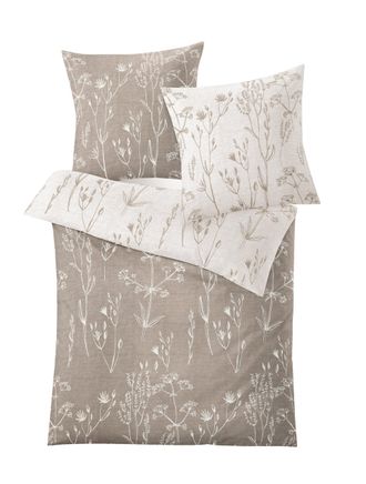 Kleine Wolke Bettw&auml;sche Satin Savannah Taupe 155 x 220 cm und 80 x 80 cm