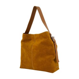 Alexander McQueen Womens Suede Shoulder Bag Brown Calfskin