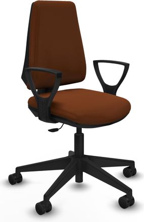 Piqueras y Crespo Elche Universit&auml;tsstuhl mit festen Armlehnen, ausgestattet mit grundlegendem Permanentkontakt und Schneideschaum, mit Rollen 65 mm, Nylon, Braun