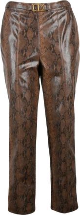 Twinset Femme, Pantalons, Brun, Taille: 38 FR Pantalone in ecopelle