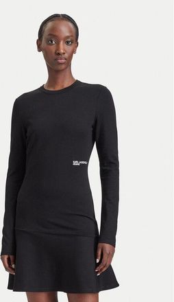 Karl Lagerfeld Strickkleid B4W13034 Schwarz Slim Fit