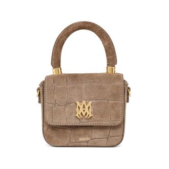 Amiri Nano Ma Crocodile-effect Top-handle Leather Bag