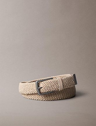 Calvin Klein Ceinture tress&eacute;e avec extr&eacute;mit&eacute; griff&eacute;e