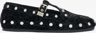 Ganni Mocassins en velours noirs Mary Jenny - Taille 38 Noir - Pour Femme