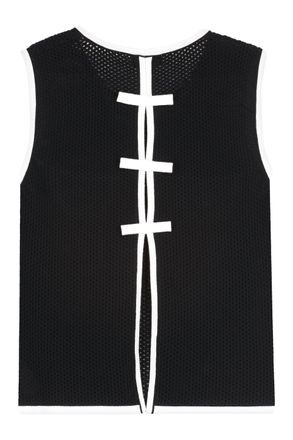 Elisabetta Franchi Womens Tank Top Black-Ivory Viscose Vests & Tops Black/ivory