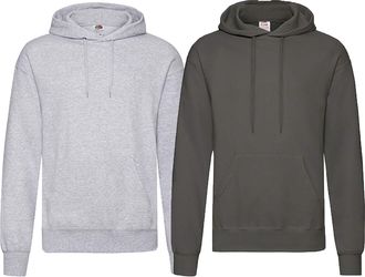 Fruit Of The Loom Herren Kapuzenpullover S M L XL XXL 3XL 4XL 5XL auch Sets, 1x Grau + 1x Anthrazit + 1x HL-Kauf Notizblock, XXL