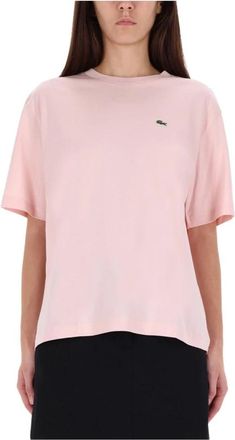 Lacoste Femme, Tops, Rose, Taille: 36 FR T-shirt en coton doux coupe d&eacute;contract&eacute;e