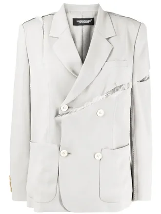 Undercover blazer crois&eacute; &agrave; d&eacute;coupes - Gris