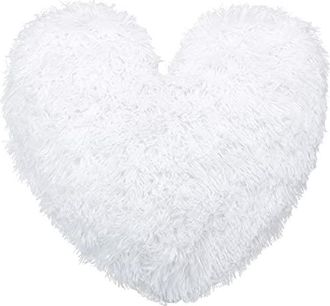 Brandsseller Coussin décoratif 3D en forme de coeur avec fleurs et roses - 40 x 40 cm - Blanc crème