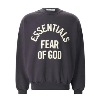 Fear of God Homme, Sweatshirts et sweats &agrave; capuche, Noir, Taille: S SweaT-shirt ras du cou Campus 90s