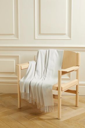 Brunello Cucinelli Fringed Cashmere Travel Blanket - Ecru