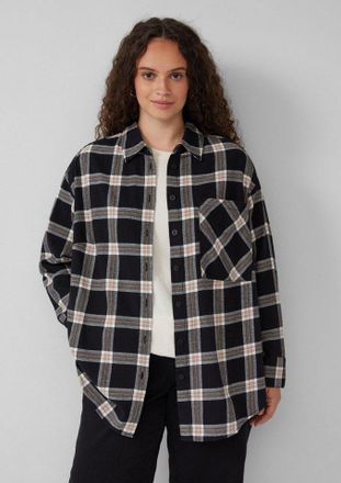 QS by s.Oliver Langarmbluse Bluse Bluse aus Baumwollflanell