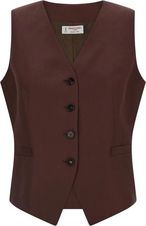 Alberto Biani Femme, Vestes, Brun, Taille: 36 FR Gilet en viscose et lin