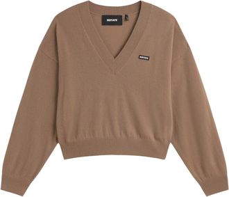 Rotate Rotate Birger Christensen, Femme, Pulls, Brun, Taille: 42 FR Pull en Tricot Col V