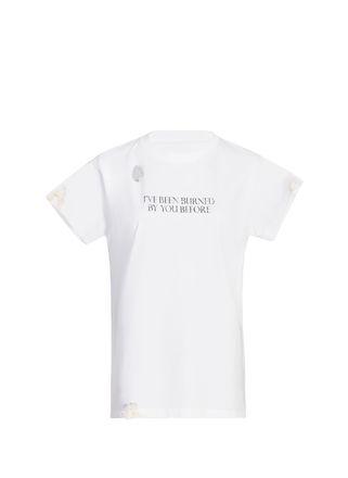 Coperni t -Shirt mit Loch und gedruckt - weiß