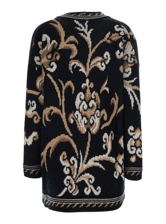 Etro Womens Cardigan V-Neck Wool Black Tops Top