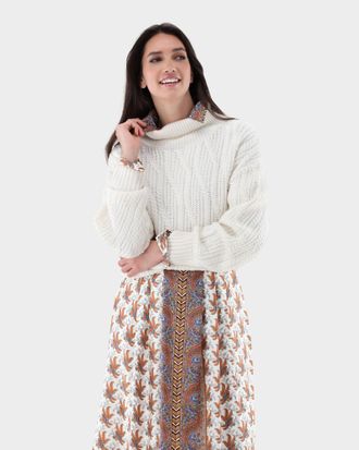van Laack Zopfstick Pullover mit hohem Rollkragen