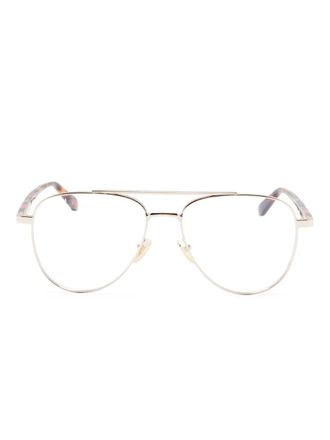 Gucci lunettes de vue &agrave; monture pilote - Or