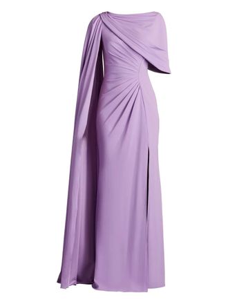 Tadashi Shoji robe drapée à cape superposée - Violet