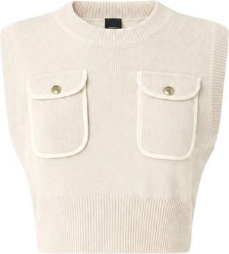 Pinko Pinko - Belato Gilet - Femme - Pulls - Beige - Taille: 40 FR