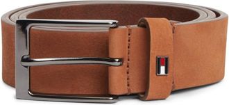 Tommy Hilfiger Nubuklederg&uuml;rtel mit Logo-Pin in