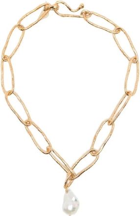 Forte_Forte Femme, Accessoires, Jaune, Taille: ONE Size Collier Sculptural avec D&eacute;tail de Perle