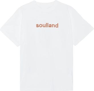 Soulland T-Shirt mit Strass-Logo - - Tops - unisex - Wei&szlig; - M/L