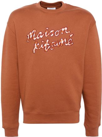 Maison Kitsuné Handwriting Sweatshirt mit Vichy-Karo - Nude