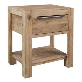 Les Tendances Table de chevet 1 tiroir acacia massif fonc&eacute; Dedhy