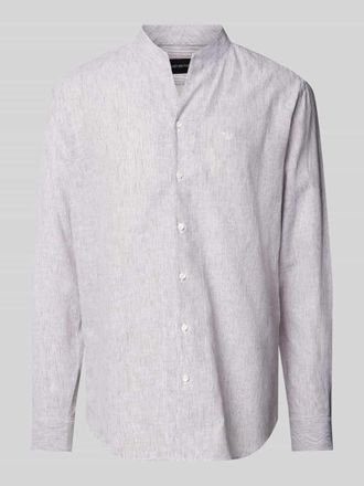 Emporio Armani Regular Fit Freizeithemd aus Leinen-Baumwoll-Mix