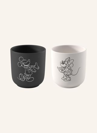 Villeroy & Boch Kaffeebecher, 2-Teilig Manufacture Rock - Mickey Mouse schwarz