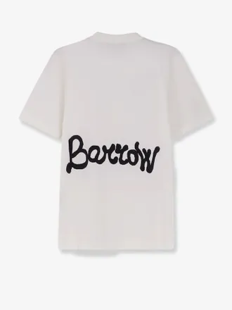 Barrow Mens T-Shirt With Front Print White Cotton T-Shirts And Polos
