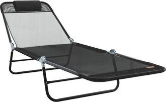 vidaXL Vidaxl - Klappbare Sonnenliege Schwarz 182 x 55 x 85,5 cm Textilene