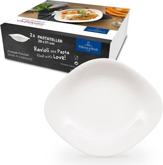 Villeroy & Boch Vapiano Pastateller Set 12 Teilig, Pastateller Gro&szlig; Tief Wei&szlig;, Nudelteller, Pastatellerset, Spaghettiteller, Suppenteller Tief, Salatteller Gro&szlig;, Vapi