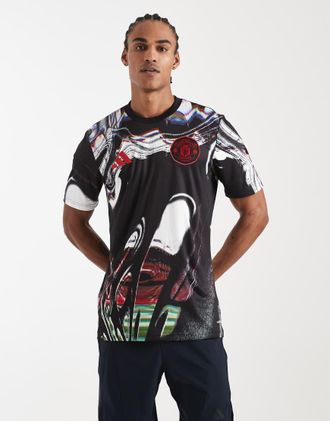 adidas adidas Performance - Manchester United 25/26 - Pre-Match-Trikot in Schwarz/Wei&szlig;/MUFC-Rot