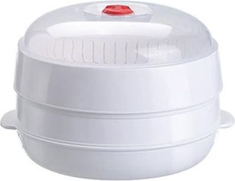 Generic Panier vapeur à légumes avec couvercle pour cuisson au four à micro-ondes, marmite vapeur simple ou double couche pour chauffer et cuire à la vapeur d