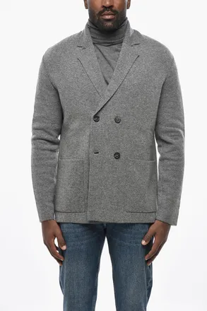 Malo Zweireihiger Cardigan aus Wolle und Kaschmir Malo